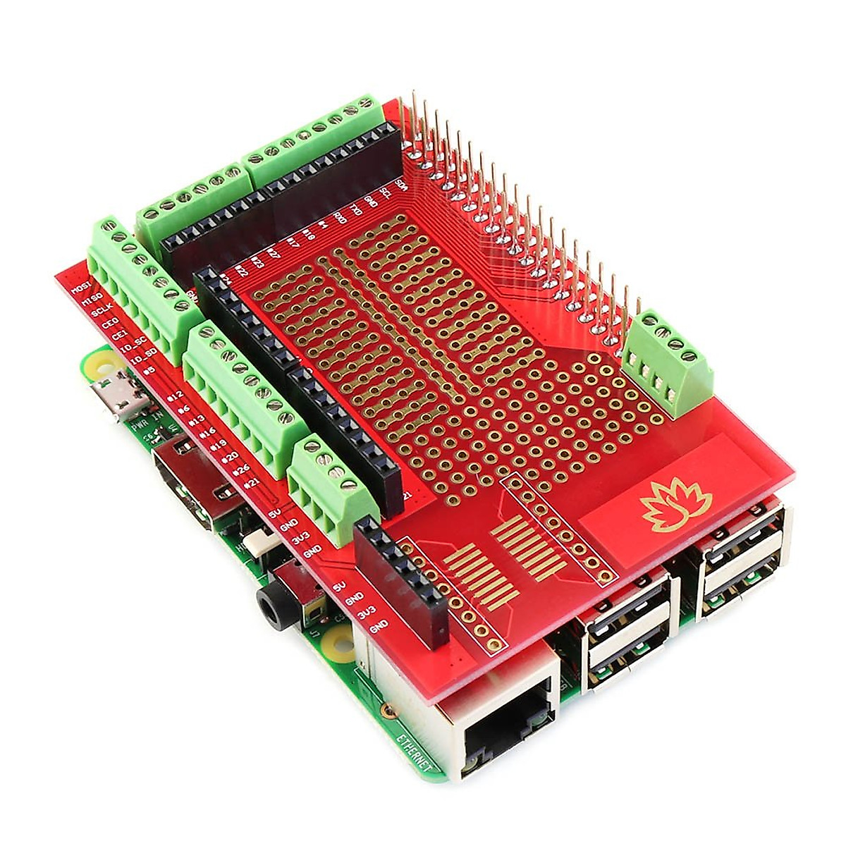TinySine Prototyping HAT for Raspberry Pi 3/Pi 2/Model B+/Model A+ (Long Leg Version)