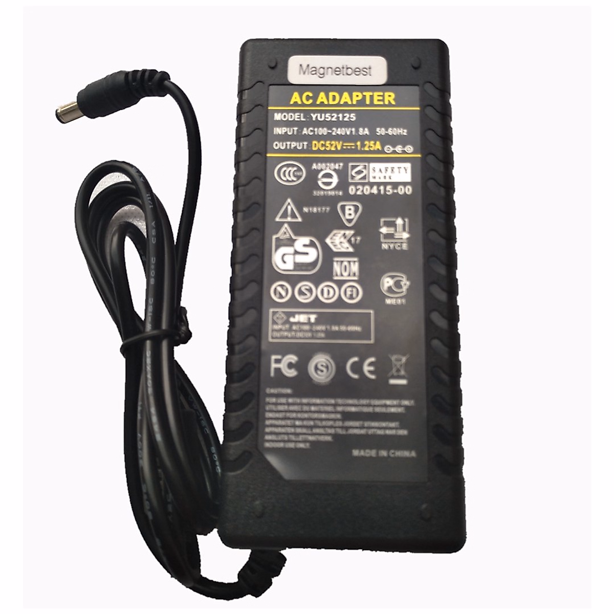 52V 1.25A AC DC Adapter Charger for POE Switch 8/9 Port 65W Power Supply