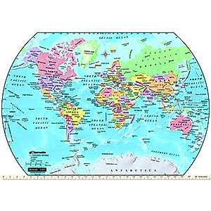 Replogle Student - Educational Classic World globe, Blue Ocean, Raised Relief feature, including a bonus map, made in USA, 12"/30cm diameter