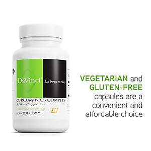 DAVINCI Labs Curcumin C3 Complex - Nutritional Supplement to Support Gallbladder Function and Healthy Liver - with Curcuminoids and Bioperine Fruit Extract - Gluten-Free - 60 Vegetarian Capsules