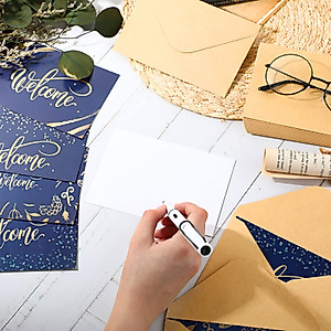 Fumete 72 Pcs Welcome Note Cards with Kraft Envelopes and Stickers, Assorted Designs, Ideal for Weddings, Christmas, Baby Showers