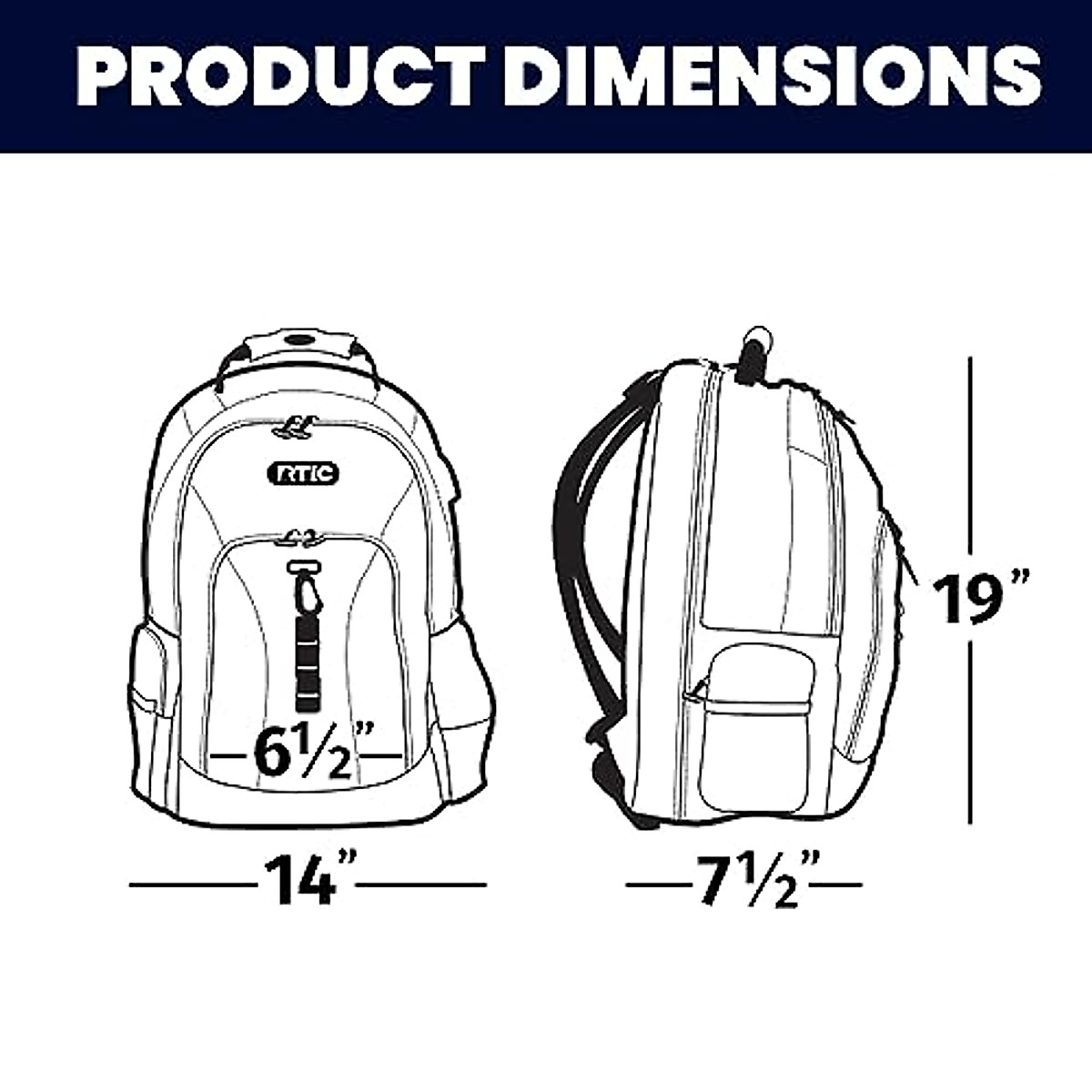 RTIC Summit Laptop Backpack, Navy& Black Medium