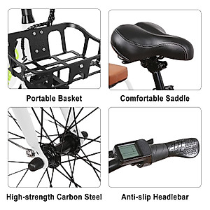 BRIGHT GG Electric Bike for Adults 20" 250W Electric Bicycle with 36V10AH Lithium Battery, Charger and Locks