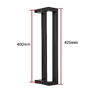 Klauer Barn Door Handle Gate Hardware Black Stainless Steel Double Curved Square Tube Glass Door Push-Pull Door Handle Wooden Door Barn Door Sliding 5 Lengths (Size : 425×400mm) (Size : 425x400mm)