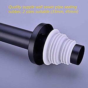 TRUSTMI Bottle P Trap Brass Round 1 1/4 Inch Decorative P-Trap, Adjustable Bathroom Basin Sink Waste Drain Kit, Wall Drainage, Matte Black