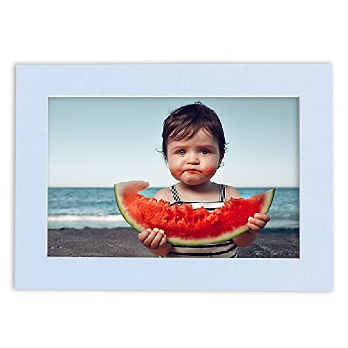 22x28 Mat Bevel Cut for 18x24 Photos - Acid Free Brittany Blue Precut Matboard With Backing Board and Crystal Clear, Self Seal Photo Mat Bag - For Pictures, Photos, Framing - 4-ply Thickness