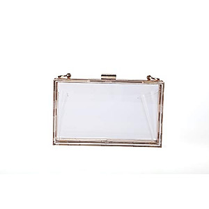 Nodykka Clear Purses and Handbags Crossbody Bags Clutch Purse Sport Events Stadium Approved Shoulder bag for Women(Gold)