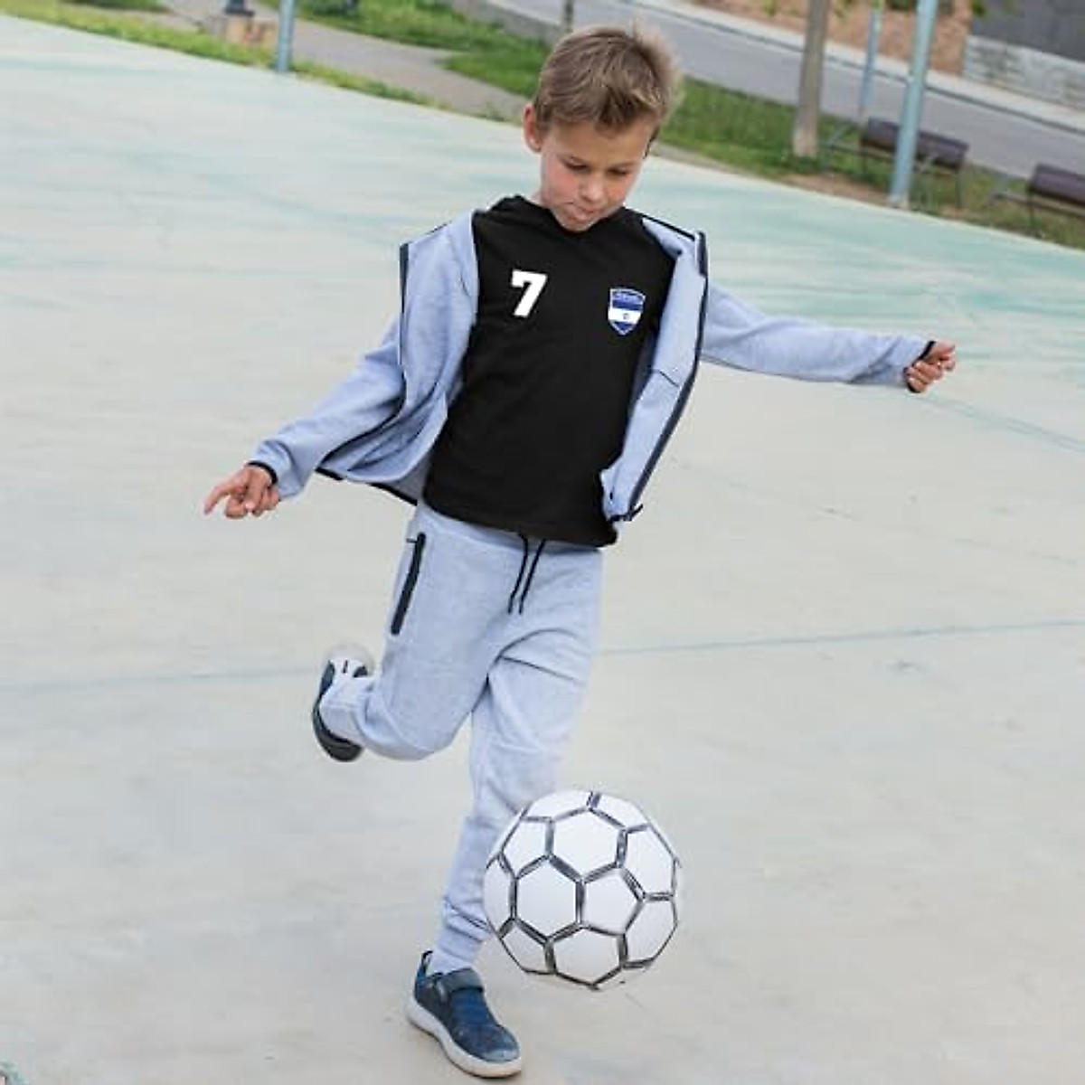 lepni.me T-Shirt for Kids Israel Soccer Shirt with Your Name and Number | Israeli Flag Badge Personalized Jersey | World Cup (7-8 Years Royal-Blue Multi Color)