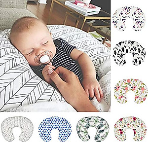 Binory 22.5"x18" Newborn Cotton Breastfeeding Pillow Cover,Soft Comfortable Nursing Pillow Covers,Maternity Newborn Infant Breast Feeding Cushion Slipcover Perfect (D)