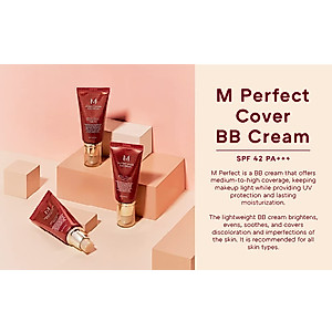 MISSHA M Perfect BB Cream No 31.Golden beige for medium/deep with neutral skin tone SPF 42 PA +++ 1.69 Fl Oz - Tinted Moisturizer for face with SPF