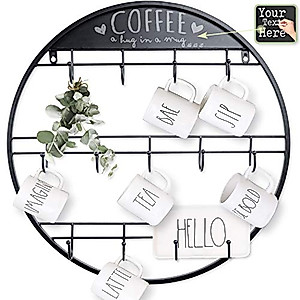 Qiang Ni Mug Rack for Handmade | Large Wall Mounted Storage Display Organizer Rack Coffee Cup Rack