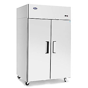 Commercial Refrigerator,ATOSA MBF8005 Double 2 Door Side By Side Stainless Steel Reach in Commercial Refrigerators for Restaurant, Energy Star, 44.5 cu.ft.33℉-38℉ ETL, Fast Delivery