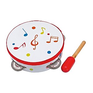 Simba Toys: Eichhorn, 5 Piece Wooden Music Set, High Quality, Includes a Drum, Triangle, and Maraca-Eggs, Music Helps Improves Brain Health in Children, For Ages 3 and up