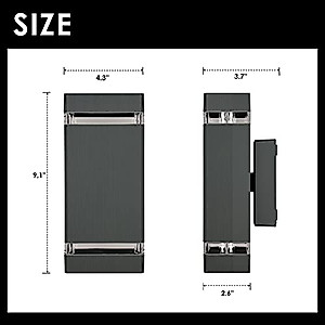 LMP LED Square Up and Down Lights Outdoor Wall Light，Body in Aluminum Waterproof Outdoor Wall Lamps，3000k 5W with Certificate ETL 1 Pack