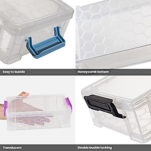 AXQMY 4 Pack Large Plastic Pencil Box Clear Stackable Pencil Case Crayon Box Bulk, Office Supplies Storage Organizer Box for Pens Pencils School Supply