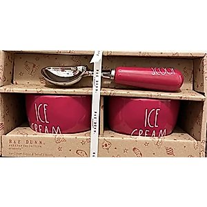Rae Dunn Red Ice Cream Bowl Set with Scoop