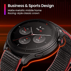 Amazfit GTR 4 Smart Watch for Men Android iPhone, Dual-Band GPS, Alexa Built-in, Bluetooth Calls, 150+ Sports Modes, 14-Day Battery Life, Heart Rate Blood Oxygen Monitor, 1.43”AMOLED Display, Grey