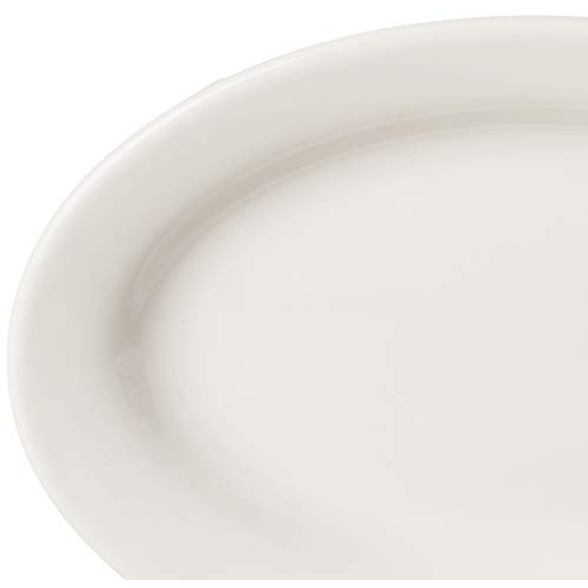 CAC China REC-13 Rolled Edge 11-1/2 by 8-1/4-Inch Stoneware Oval Platter, American White, Box of 12