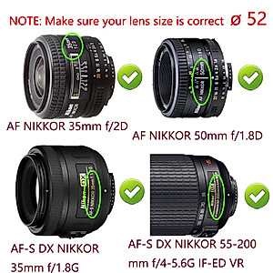 WH1916 52mm Glass UV Filter Digital Multi-Coated Slim Frame and 52mm Lens Cap for Nikon AF-S DX NIKKOR 18-55mm / Canon EF-M 55-200mm / Sigma 30mm F1.4 Lens