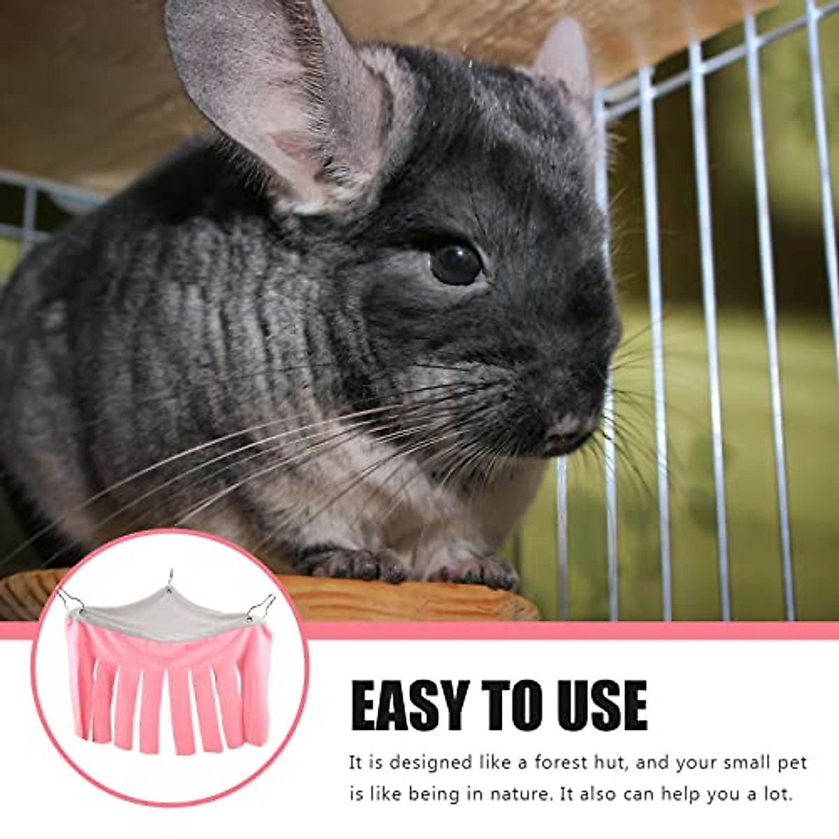 iplusmile Sides Fit Pig Bed for Peekaboo House Pet Rat Ferrets Small Animal Hamsters Hanging Hammock Curtain Squirrel Mice Corner Chinchilla Hedgehog Forest Fleece Animals Decor Bunny