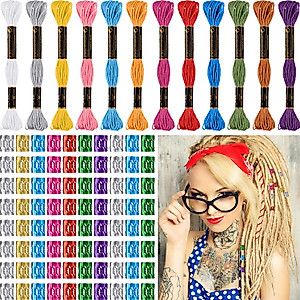 162 Pieces Hair Accessory Set - 12 Braiding Strings for Hair and 150 Metal Cuffs in Colorful Designs