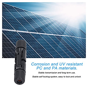 Solar Photovoltaic Connector, Solar Panel Connectors 30A DC 1000V Plastic for Outdoors