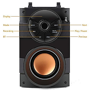Bluetooth, Portable Wireless Speaker with Subwoofer Heavy Bass, 2 Loud , LED Lights, FM Radio, Remote Control, MP3 Player Powerful, Suitable for Travel, Indoor and Outdoor