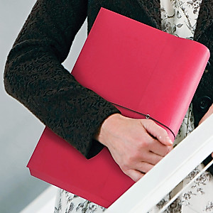 Smead Colored Expanding File Wallet with Flap and Cord Closure, 2" Expansion, Letter Size, Red, 10 per Box (77205)