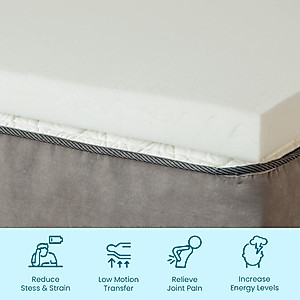 Zutan 1-inch Comfortable Convoluted Egg Shell Breathable Foam Bed Topper | Help Reduce Back Pain and Improve Sleeping Posture, Relaxing Orthopedic Matress Toppers with Optimum Support, Twin, White