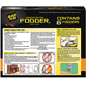 Black Flag 11079 HG-11079 6 Count Indoor Fogger, Pack of 4, Clear