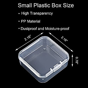 ZOQINI 28Pcs Bead Organizer and Storage Small Transparent Plastic Containers with Lids Large Craft Storage Box with Hinged Lid Stackable with Non-slip Design Store Screws Small Parts Jewelry Diamonds