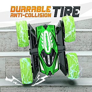 BEZGAR Remote Control Car for Boys 4-7, 2.4GHz Double Side 360° Flips Rotating Stunt Cars Toy for Kids, Birthday Gift for Boys