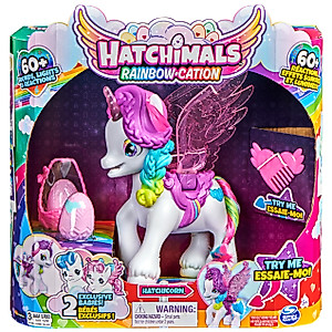 Hatchimals CollEGGtibles, Hatchicorn Unicorn Toy with Flapping Wings, Over 60 Lights & Sounds, 2 Exclusive Babies, Kids Toys for Girls Ages 5 and up