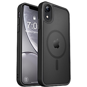 MOCCA Strong Magnetic for iPhone XR Phone Case, [Compatible with Magsafe][Mil-Grade Drop Protection] Slim Thin Translucent Matte Protective Cover Case for iPhone XR Case 6.1'', Black