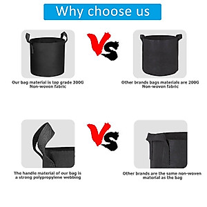 ADORMA 12 Packs 3 Gallon Grow Bags, Heavy Duty 300G Thickened Nonwoven Fabric Plant Pots with Handles