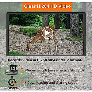 GardePro A3S Trail Camera, 48MP 1296p Game Camera with Clear 100ft No Glow Night Vision, Fast 0.1s Trigger Speed Motion Activated Waterproof, H.264 MP4 Video