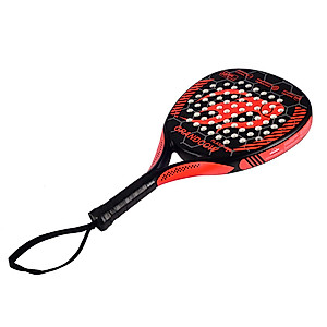 GRANDCOW Padel Racket Padel Racquet Carbon Fiber Surface with EVA Memory Flex Foam Core Diamond Shape POP Tennis Paddle Rackets (Strong Red)