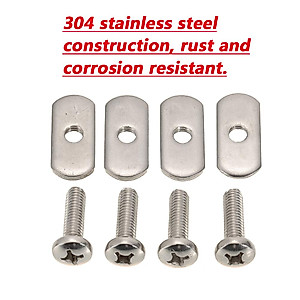 RANDDER 4 Pack Stainless Steel Kayak Rail/Track Screws & Track Nuts Hardware Gear Mounting Replacement Kit for Kayaks Canoes Boats Rail