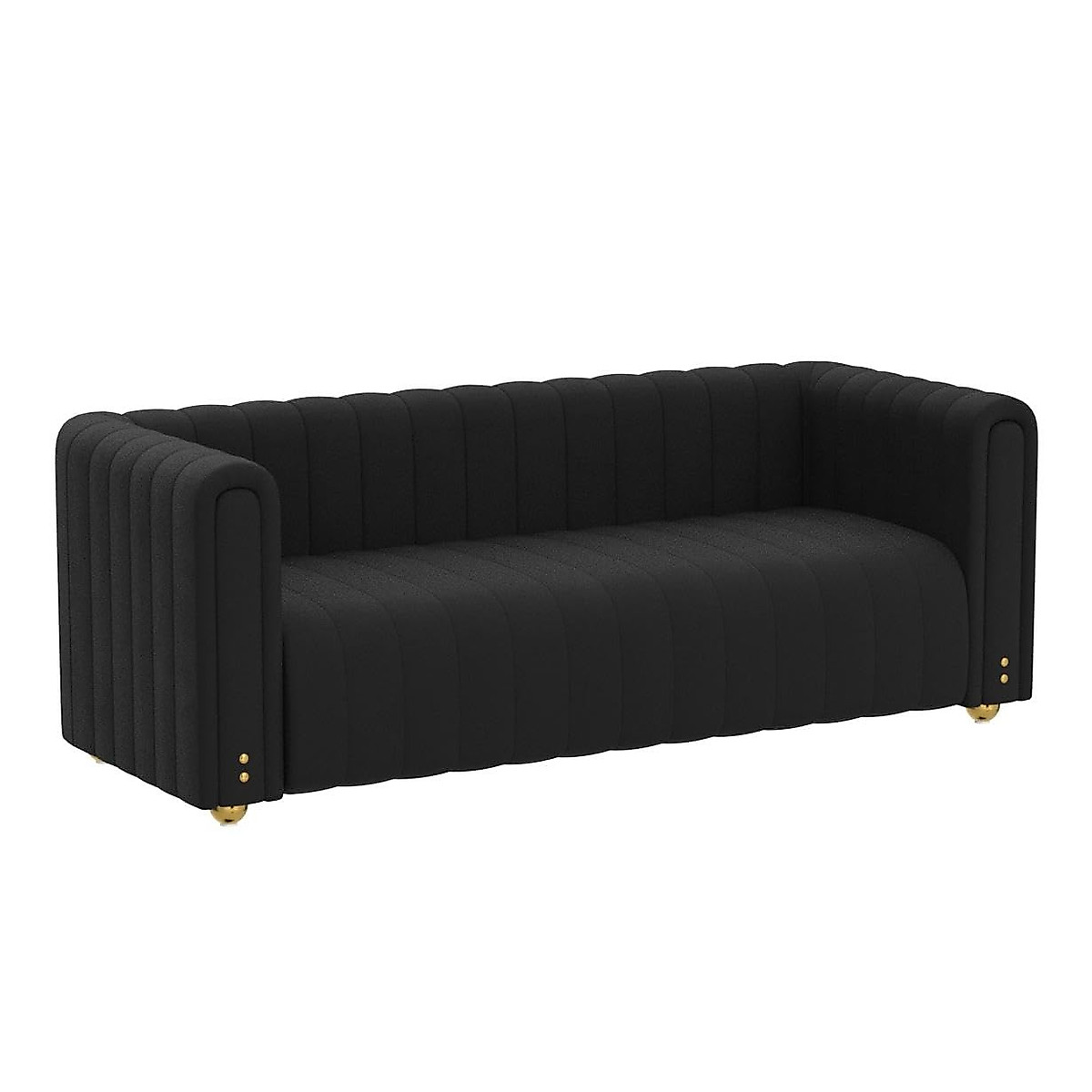 ANTTYBALE 81" W Tufted Velvet Couch,Modern Velvet Sofa with Round Handrails and Metal Ball Legs for Living Room,Office,Apartmen