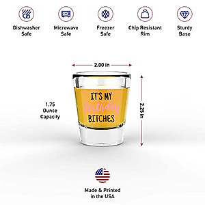 LitGifts Its My Birthday Shot Glass - 21st Birthday Gifts for Her - Birthday Glasses for Women - 1.75 Ounce