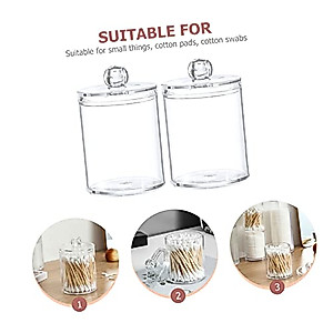 Holibanna 2pcs Box Cotton Ball Storage Box Cotton Round Holder Makeup Organizer Box Jewelery Organzer Bathroom Organizers Jar Sundries Storage Box Desktop Organizer Storage Case Ps Set