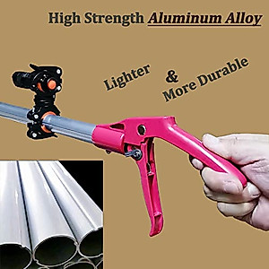 RUYARXNM 3.7FT Snake Tongs, Aircraft-Grade Aluminum Alloy Reptile Grabber, Rattle Snake Catcher Wide Jaw Handling Tool with Lock for Hunting Game Finders