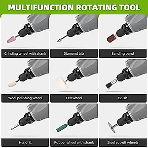 Huepar Tools Mini Cordless Rotary Tool with LED Light, 3-Speed Power Rotary Tool 5000-18000RPM with 98Pcs Accessories, 4V Rotary Tool for Sanding, Polishing, Drilling, Cleaning, DIY Crafts-RT4 PRO
