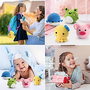 RQWZBCHX Animals Beginners Crochet Kits - Crochet Set for Starters Adult Kids with Step-by-Step Video Tutorials and Enough Yarns, Hook, Accessories