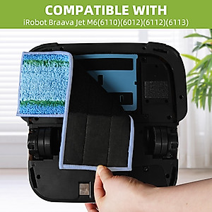 6 Pack 𝐔𝐩𝐠𝐫𝐚𝐝𝐞 𝐃𝐞𝐭𝐚𝐜𝐡𝐚𝐛𝐥𝐞 Reusable Mop Pads for 𝐢𝐑𝐨𝐛𝐨𝐭 𝐁𝐫𝐚𝐚𝐯𝐚 𝐉𝐞𝐭 𝐌𝟔 𝐒𝐞𝐫𝐢𝐞𝐬 Ultimate Robot Mop, 2 Deep Clean Pad + 2 Wet Pad + 2 Dry Pad