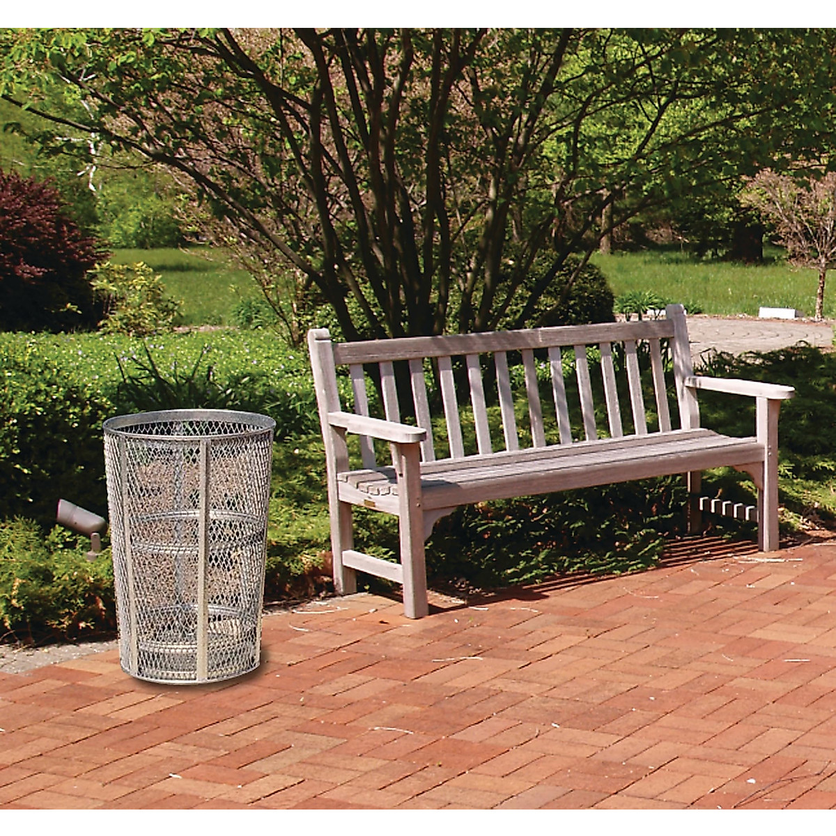 Rubbermaid Commercial Products Durable Street Metal Trash Can, 45-Gallon, Black, Large Waste Container for Outdoor Public Areas/City Streets/Parks/Beaches/Boardwalks