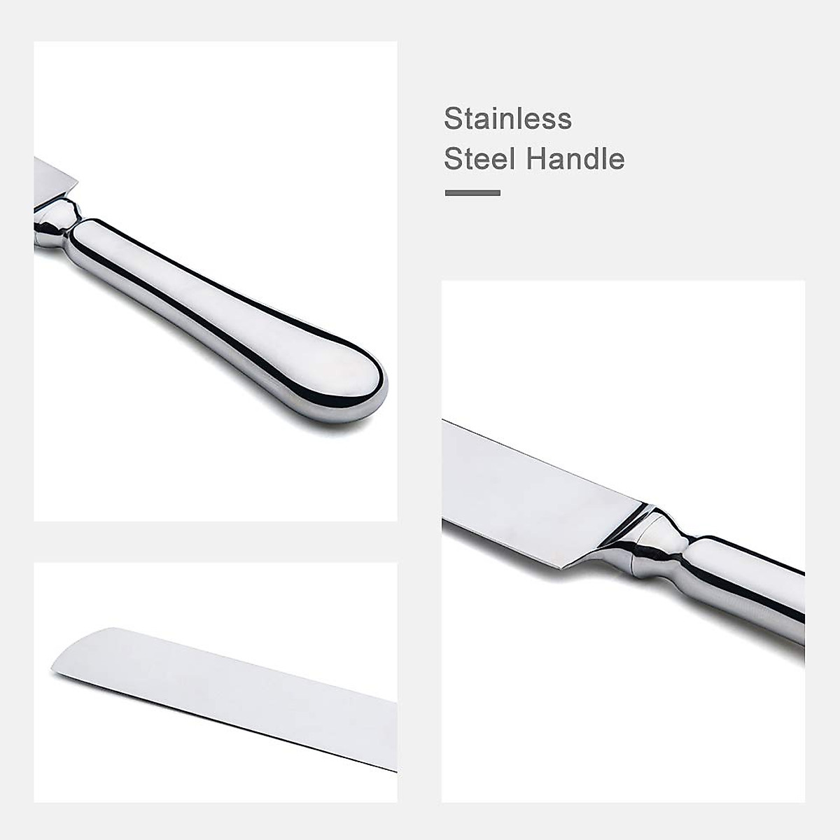 OTW PAVILION 2 Piece Wedding Cake Knife and Server Set,18/10 Stainless Steel Cake cutting Set Pie Server Cake Cutter Knife for Birthday,Anniversary,Holiday,Baby Shower,Party