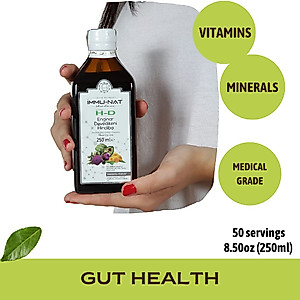 Immu-nat H-D Herbal Liver Detox, Cleanse, and Repair Liquid Supplement - Supports Gut Health and Kidney Function - Milk Thistle, Artichoke, and Chicory - Non-GMO (8.50oz)