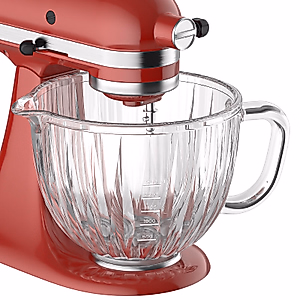 Glass Mixer Bowl for Kitchenaid 4.5-5QT Tilt-Head Stand Mixer, 5 Quart Glass Bowl with Measurement Markings, Glass Mixing Bowl with Kitchenaid Artisan Mixer, Refrigerator & Dishwasher Safe by InnoMoon