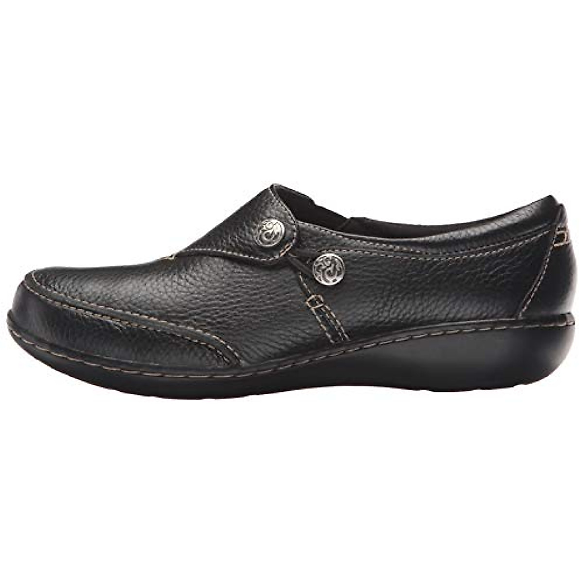 Clarks Women's Ashland Lane Q Slip-On Loafer, Black, 10 M US